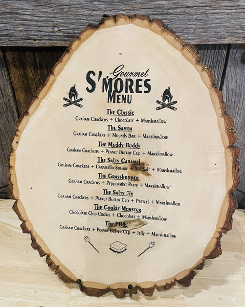 S'mores Menu Board – Bear Hollow Wood Carvers